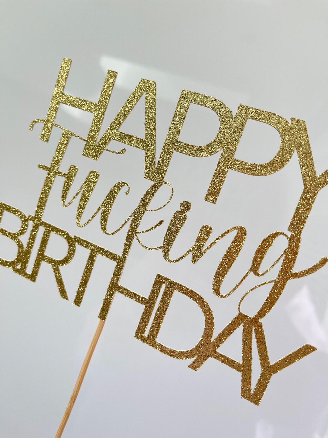 Happy Fucking Birthday Cake Topper Funny Rude Etsy Uk