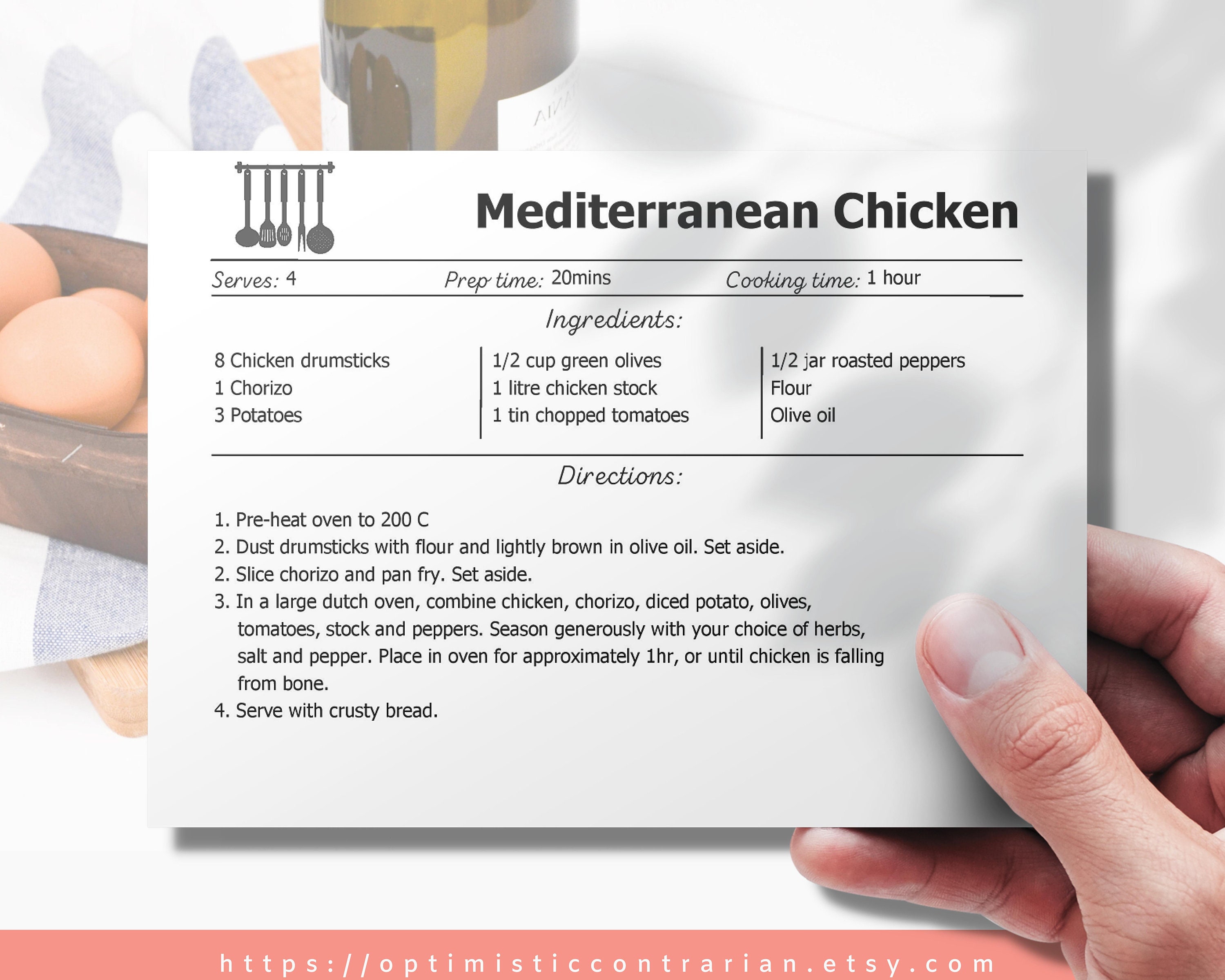 Editable PDF Recipe Card Template. Create Digital Recipe Books. A4, A5 ...