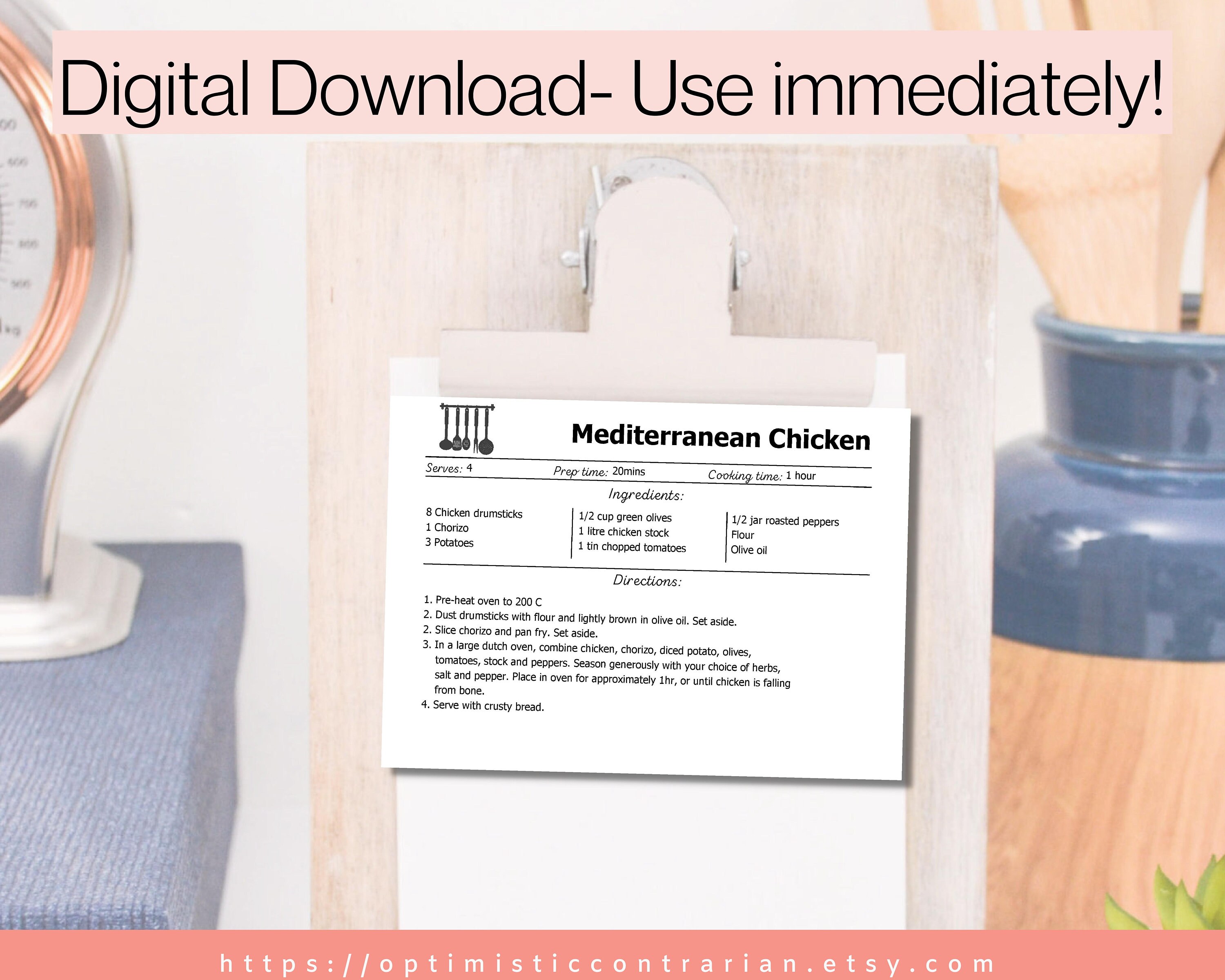 Editable PDF Recipe Card Template. Create Digital Recipe Books. A4, A5 ...