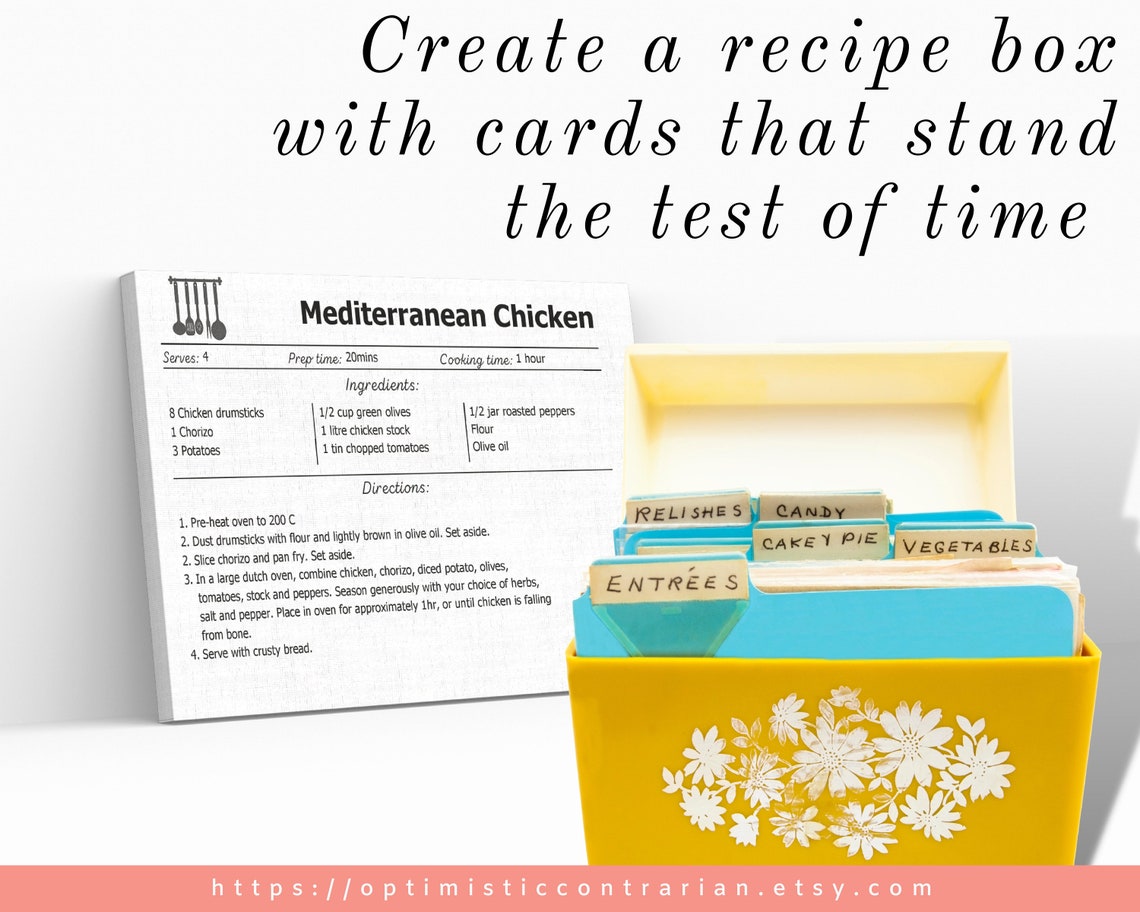 Editable PDF Recipe Card Template. Create Digital Recipe Books. A4, A5 ...