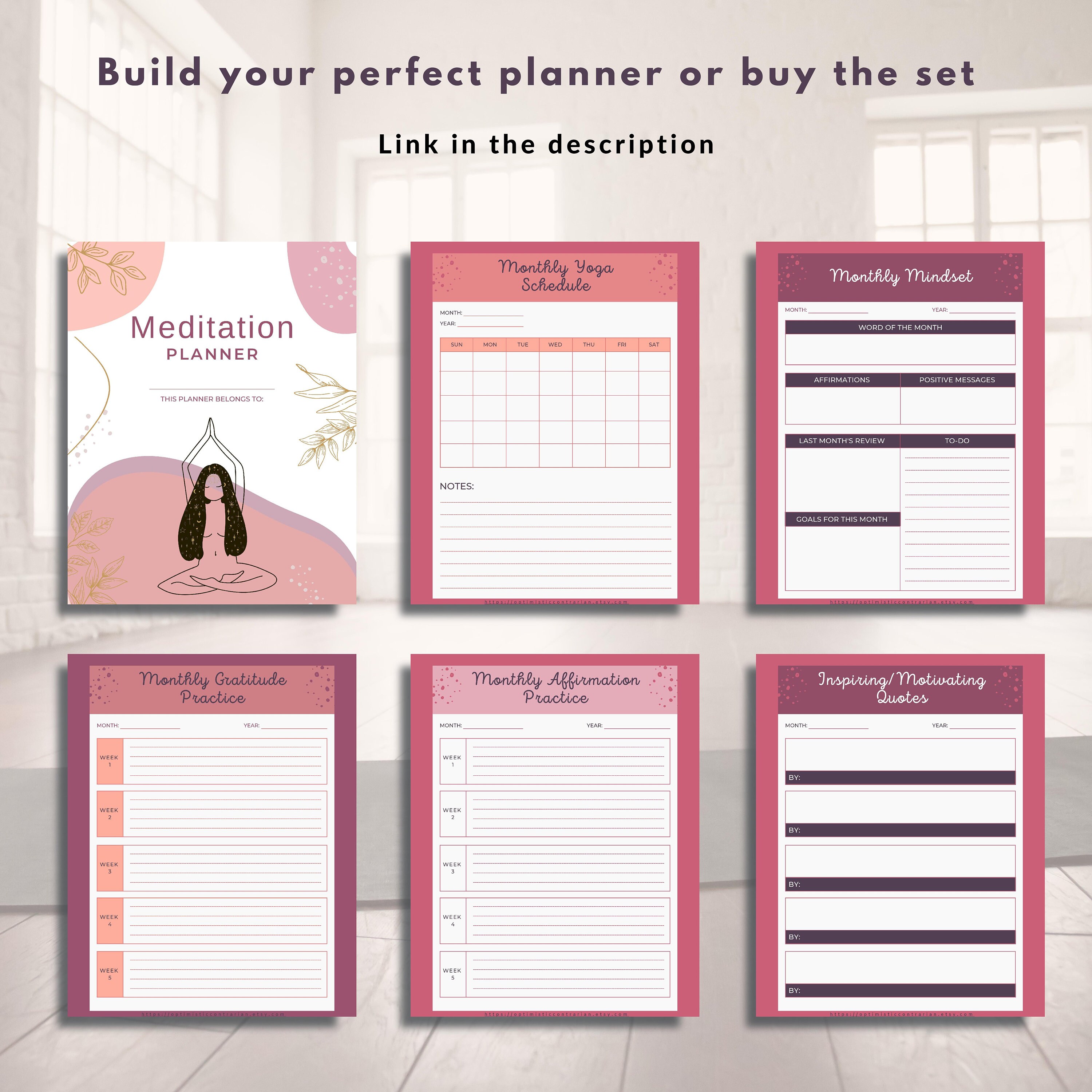 Printable Monthly Yoga Schedule. Digital Download. A4, Letter & A5 ...