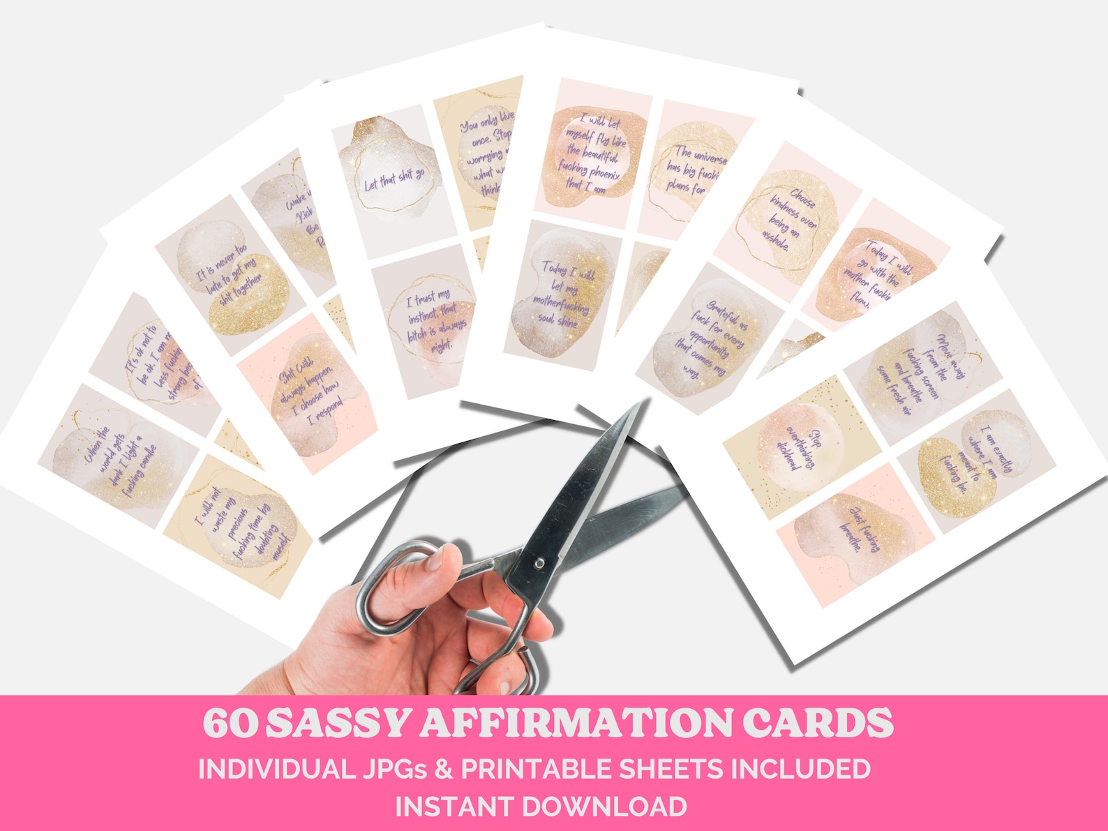 Printable Affirmation Cards for Women - Mental Health - Inappropriate ...