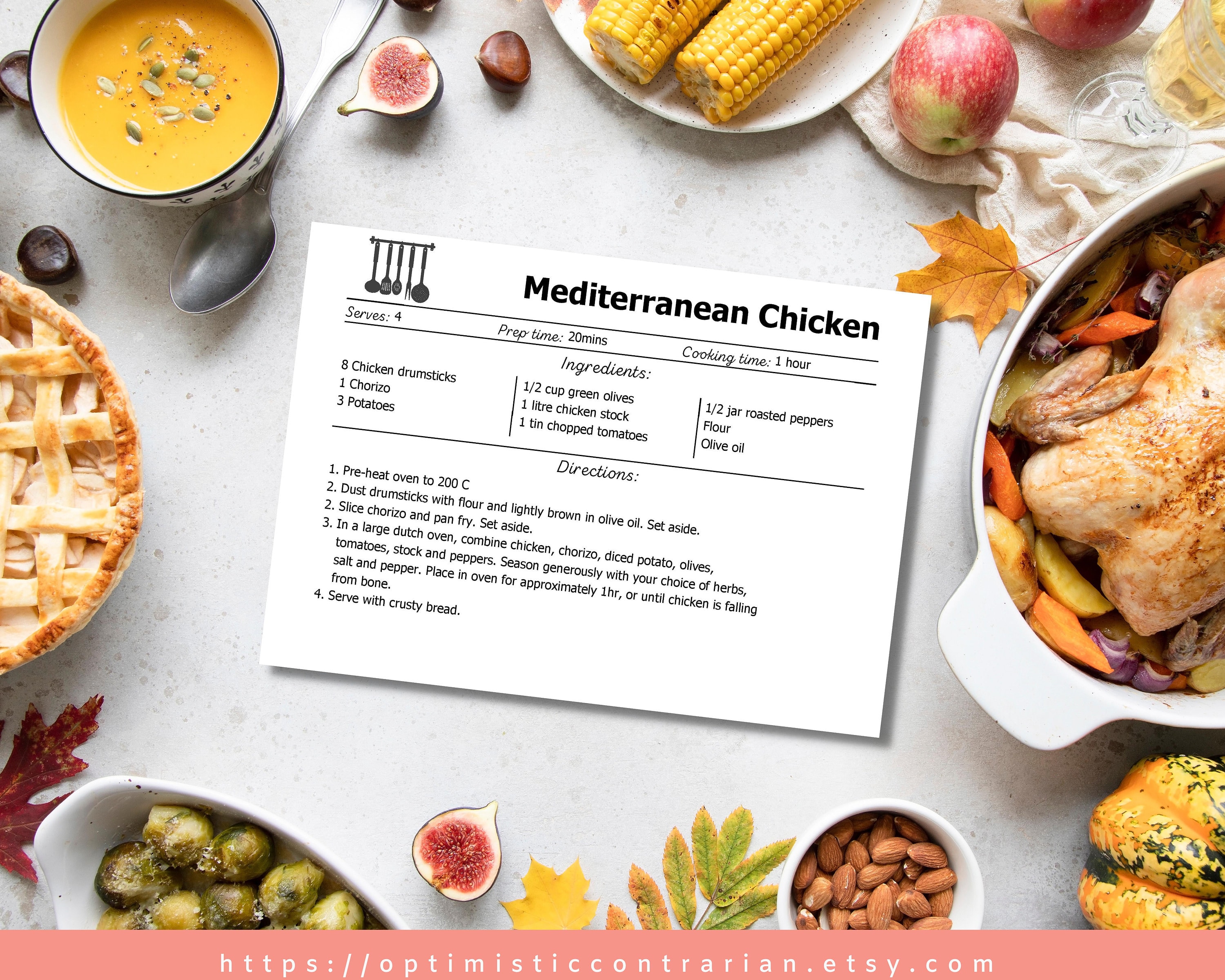 Editable PDF Recipe Card Template. Create Digital Recipe Books. A4, A5 ...