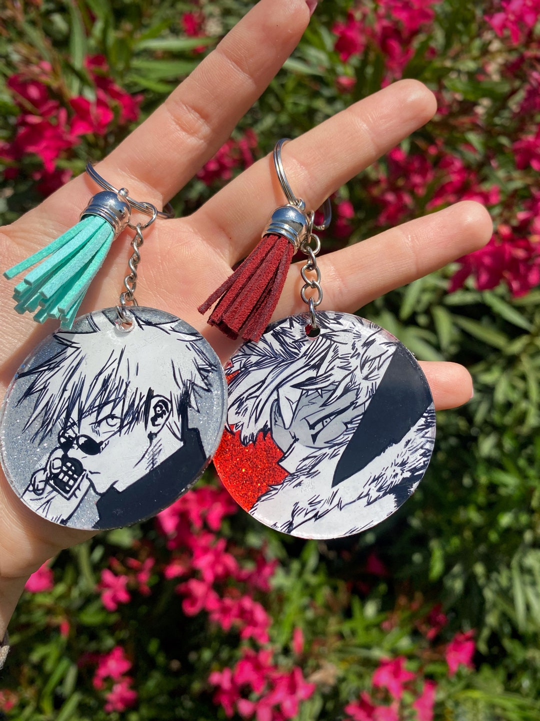 Keychain Keychains Glass Painting Manga Hawks and Gojo Satoru - Etsy