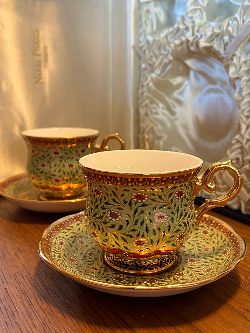 New Narai Phand Benjarong Enamel Royal Bone China Teacup Set Etsy