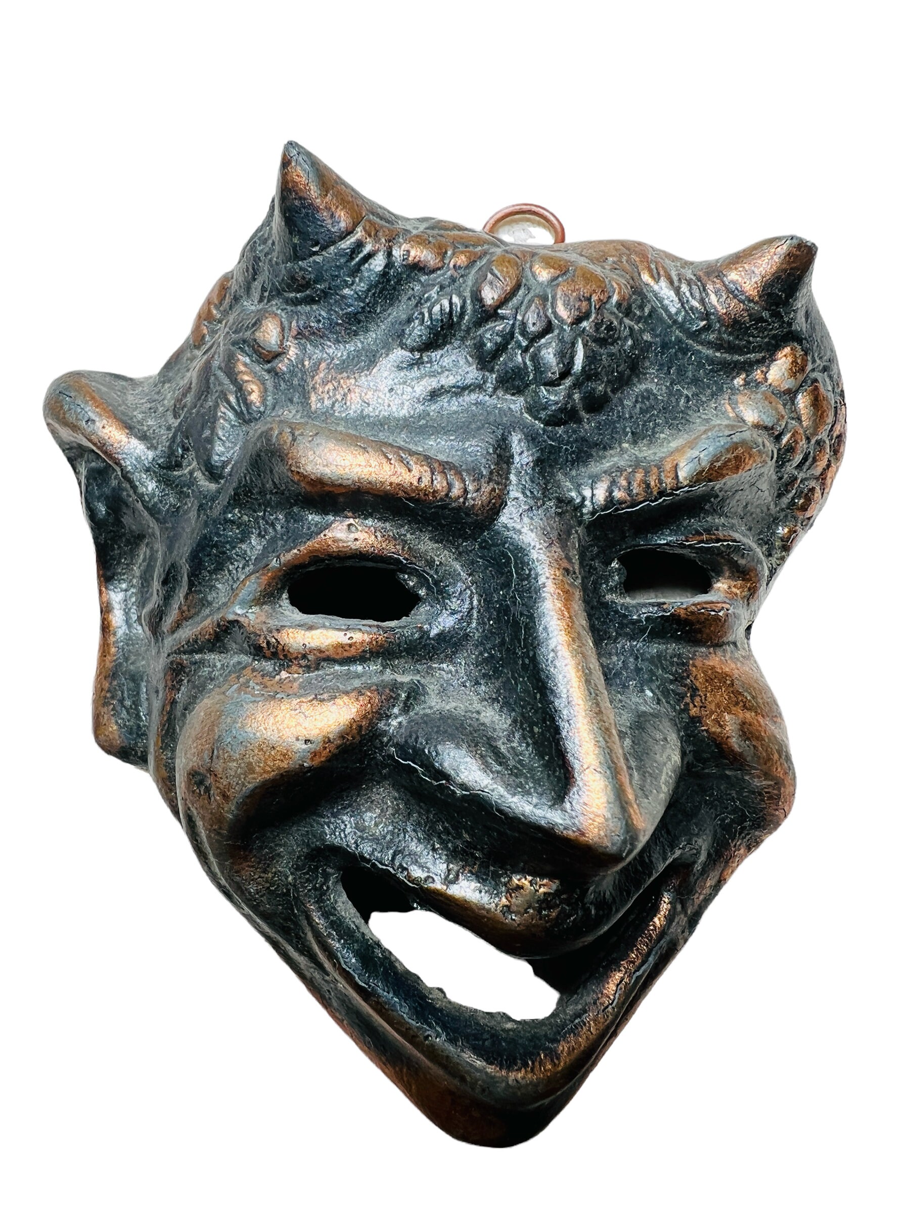 Vintage Greek Bronzed Metal Comedy & Tragedy Satyr - Etsy