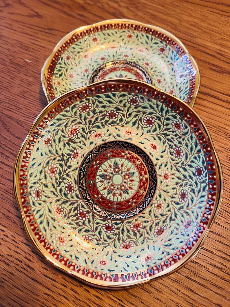 New Narai Phand Benjarong Enamel Royal Bone China Teacup Set Etsy