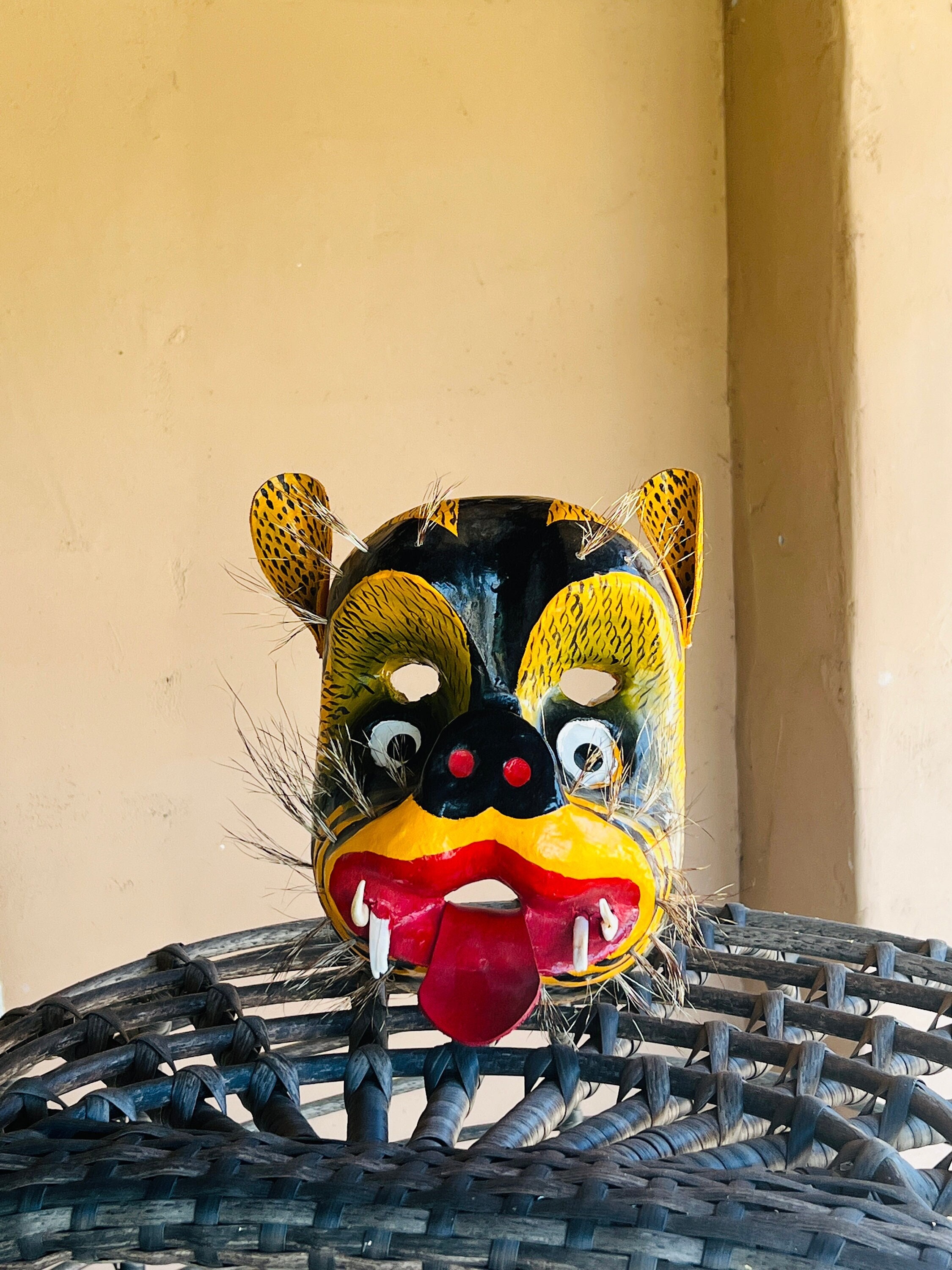 Mexican Tigre or Jaguar Helmet Mask Nahua Indian Guerrero - Etsy