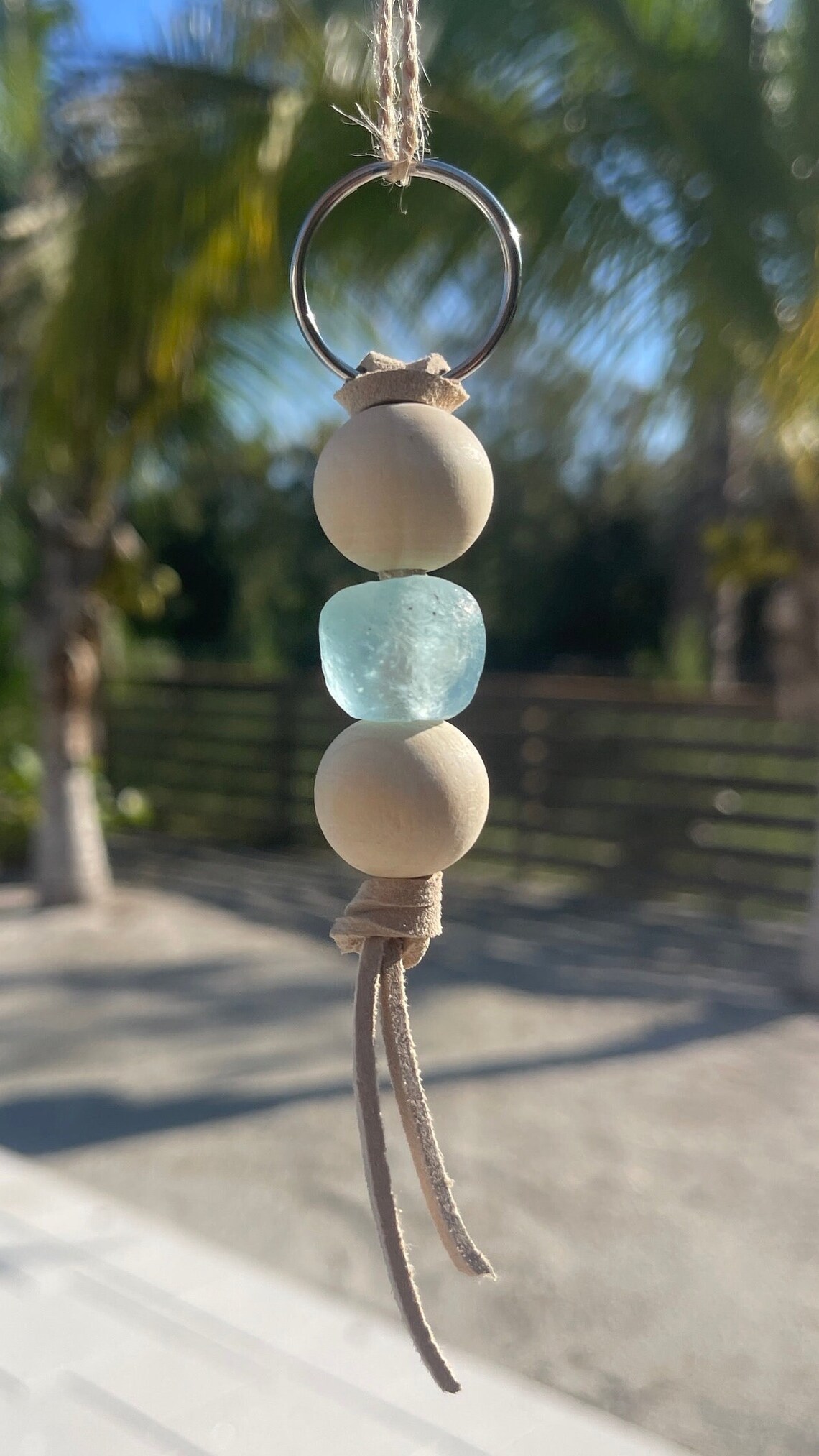 Keychain Boho Keychain Sea Glass Keychain Bohemian Style Gift for Her ...