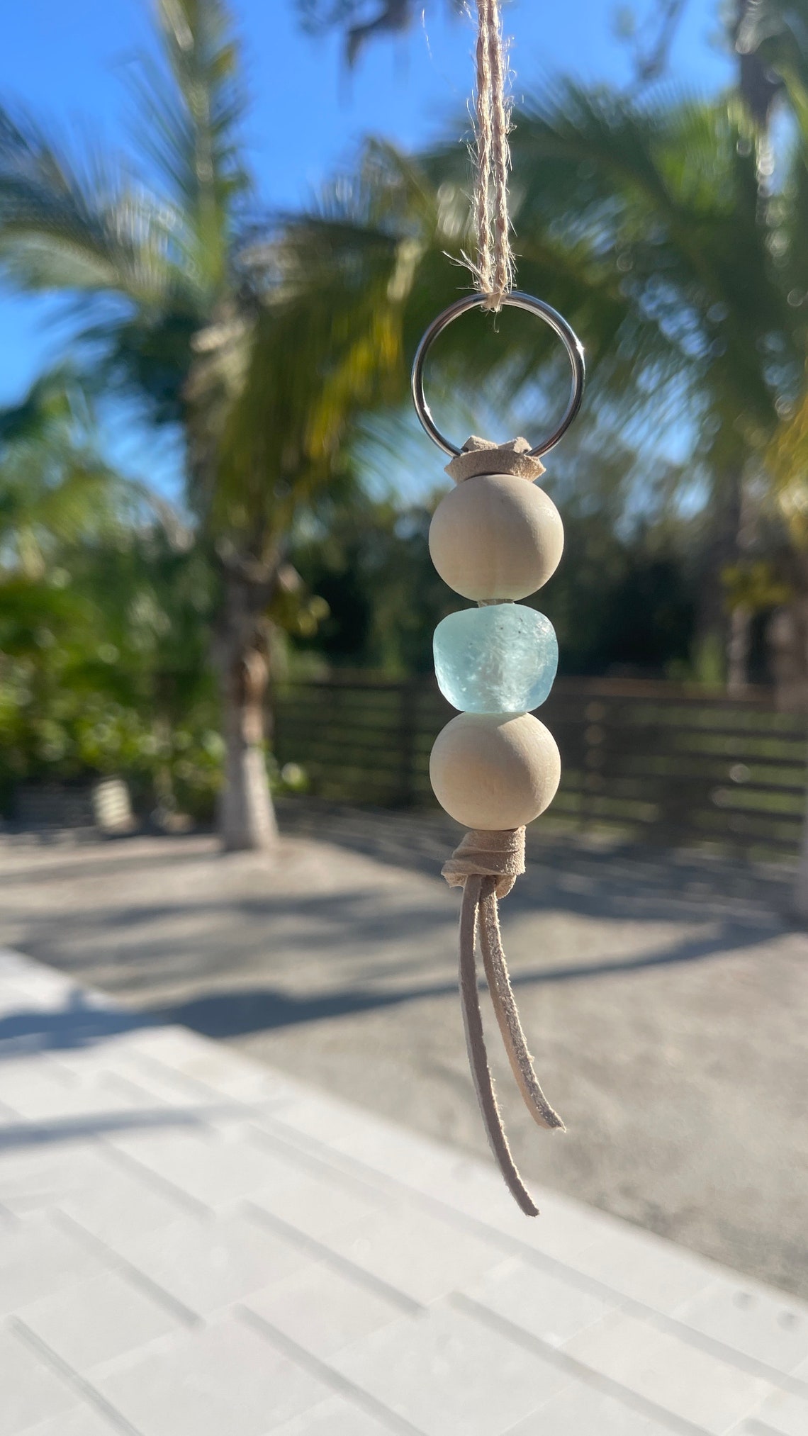 Keychain Boho Keychain Sea Glass Keychain Bohemian Style Gift for Her ...