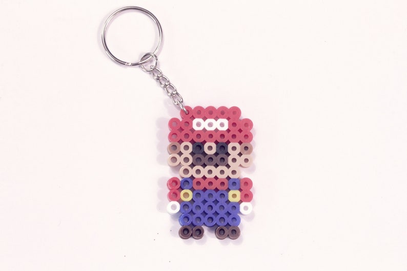 8 Bit Mario Inspired Perler Bead Keychain - Etsy