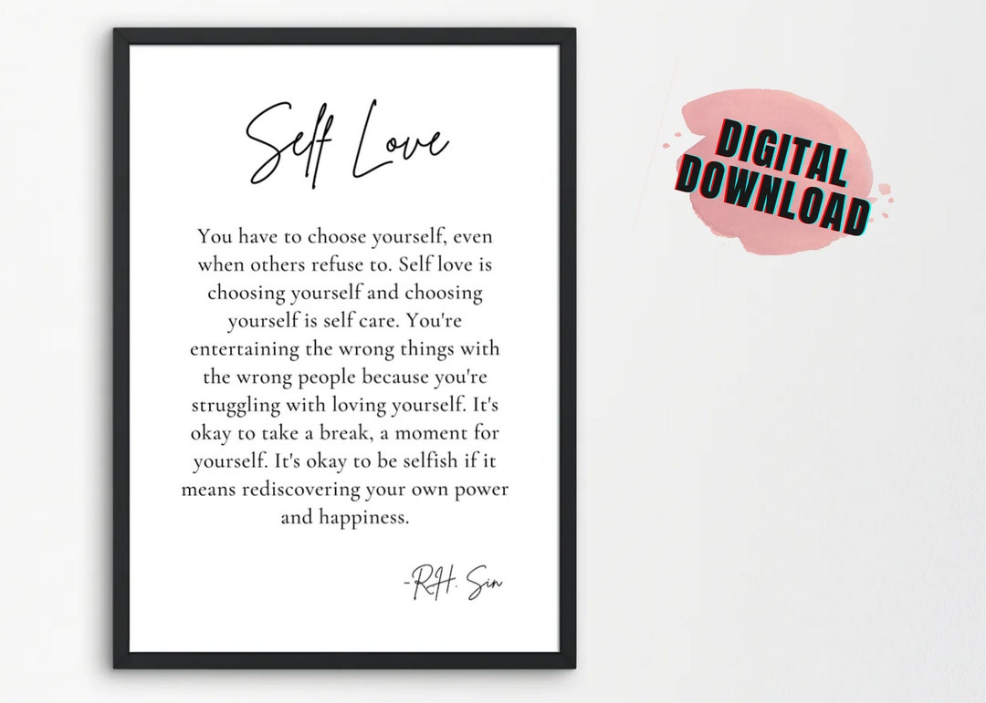 Self Love | Digital Download Art | Instant Download Printable Art ...