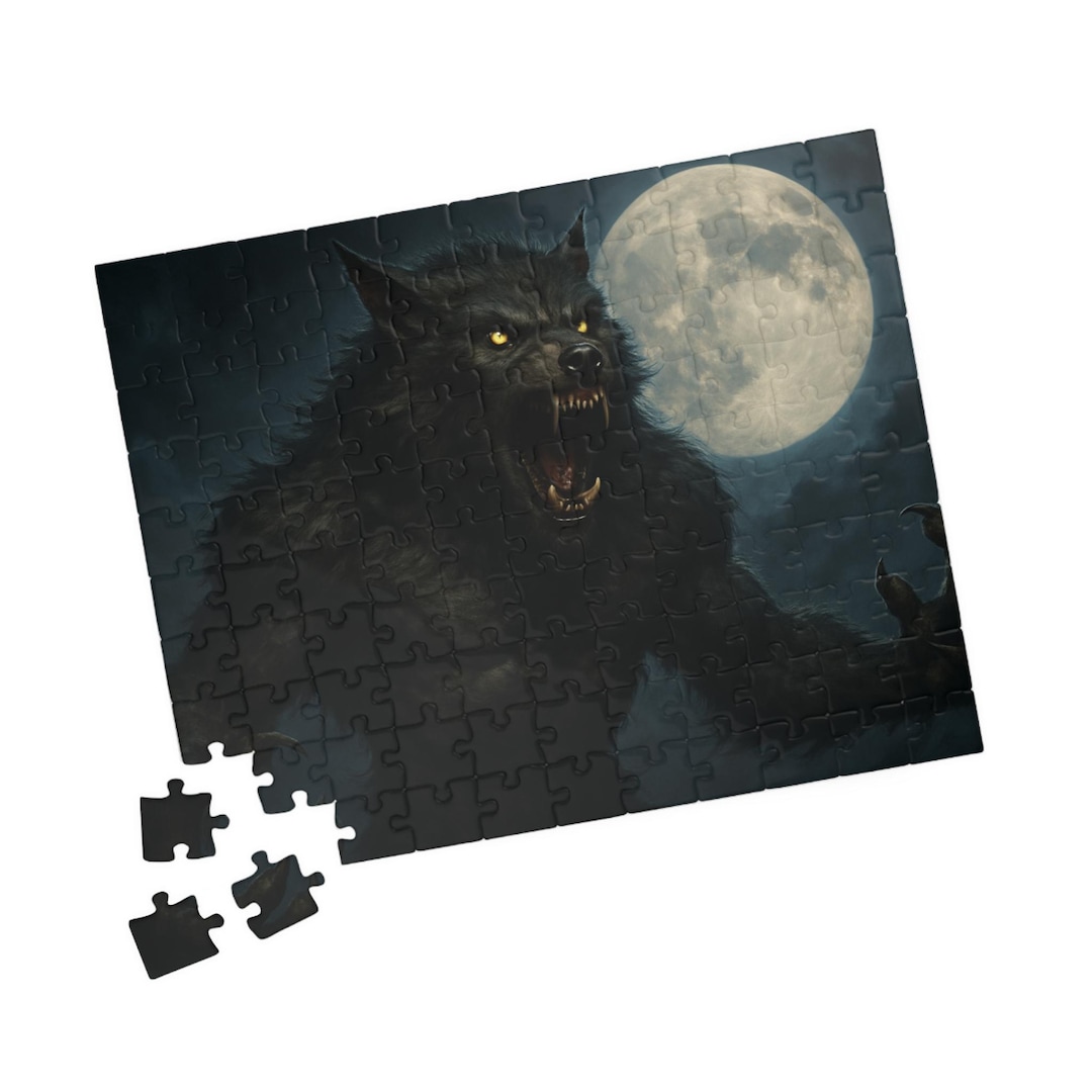 Werewolf Moonlight Puzzle | Horror Night Sky Jigsaw - Etsy