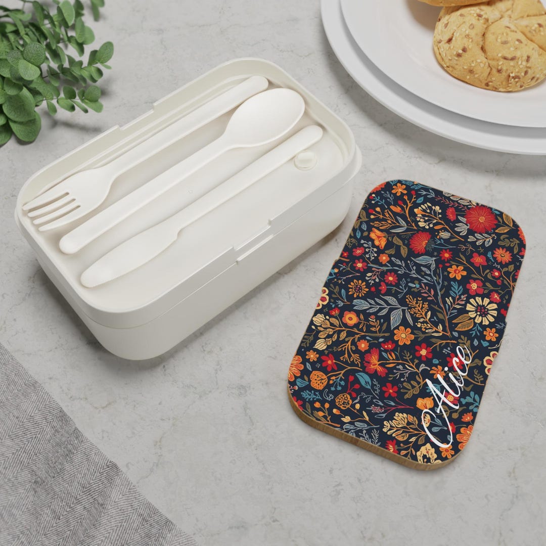 Floral Personalized Bento Lunch Box, Eco-friendly Food Storage - Etsy