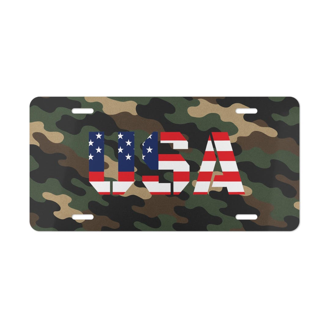 Camo USA Vanity Plate: Military Car Accessories, Veteran Gift - Etsy