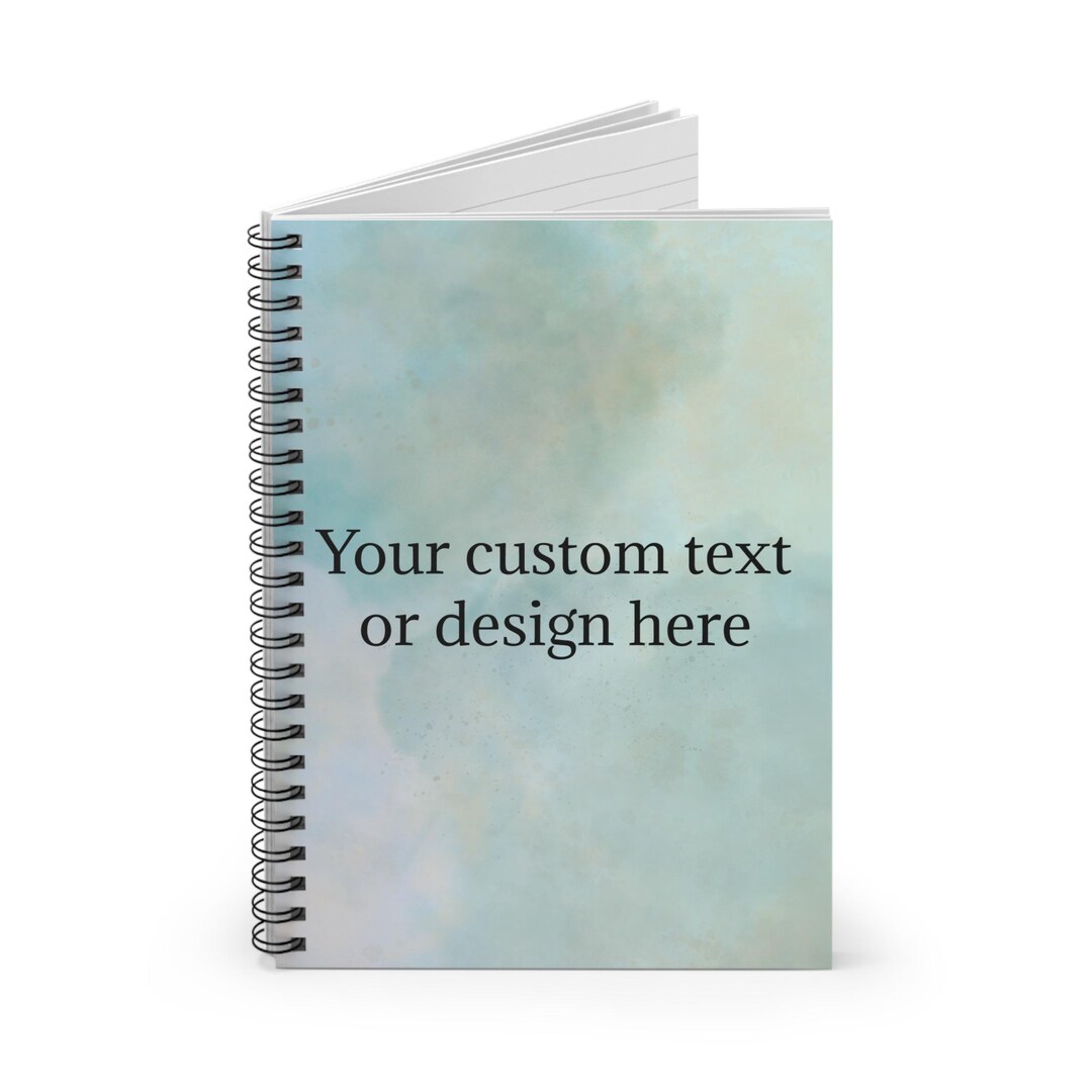 Custom Text Watercolor Cover Spiral Notebook | Ruled Journal - Etsy