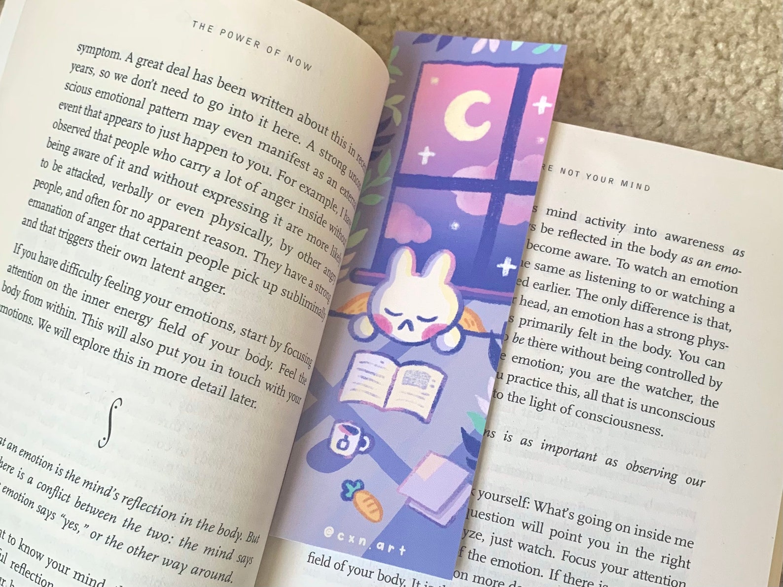 Luna Bunny Reading Glossy Bookmark 2x6 Inches - Etsy