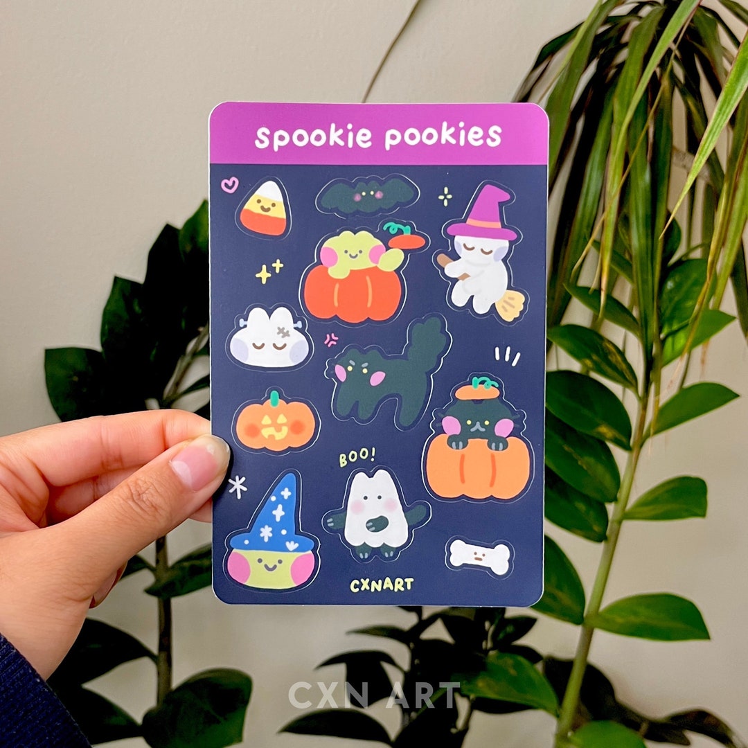 Spookie Pookies Halloween Sticker Sheet - 4x6 Inches - Etsy