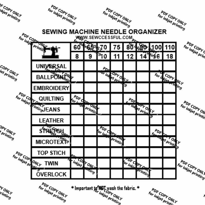 PDF Sewing Machine and Hand Needle Organizer Template Only - Etsy