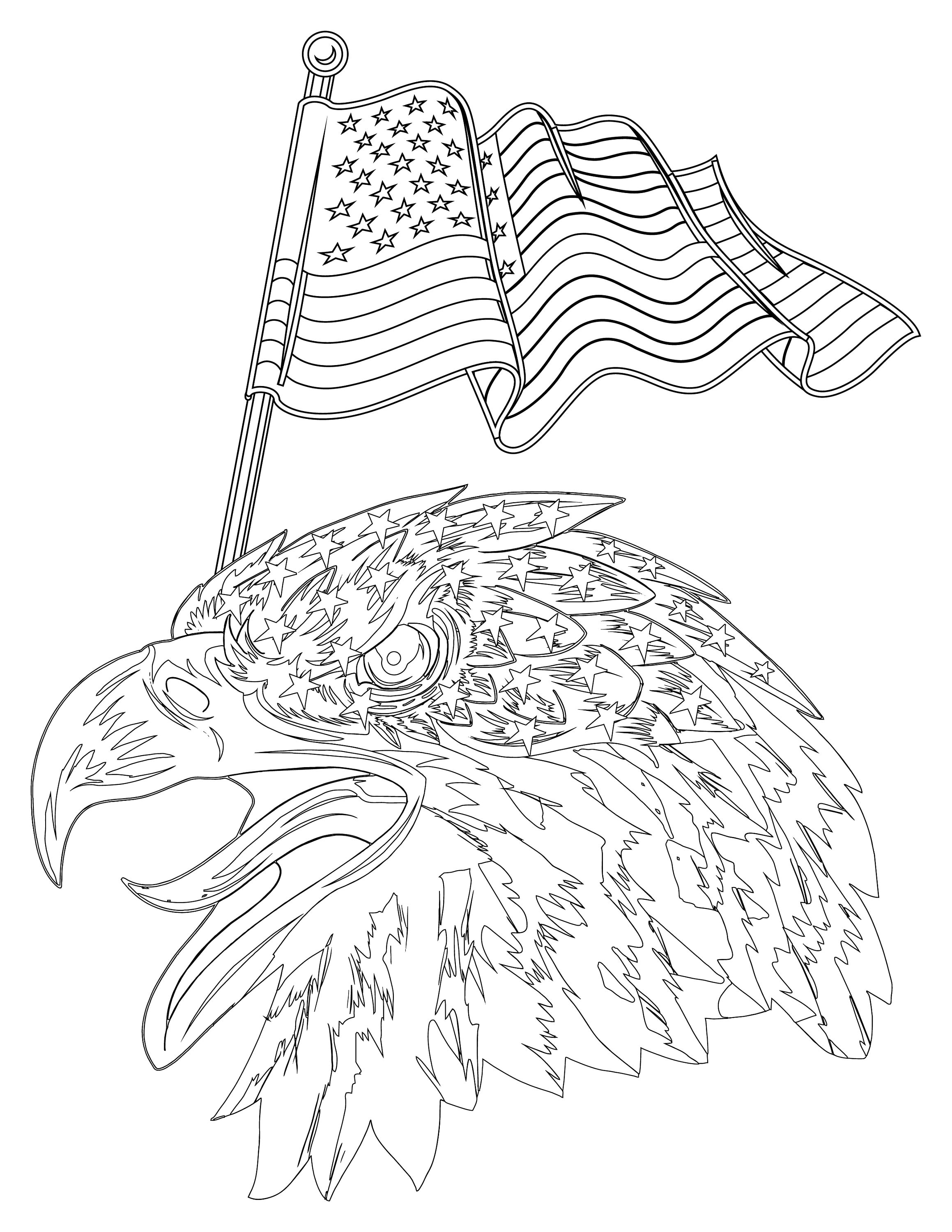 Printable American Patriotic Coloring
