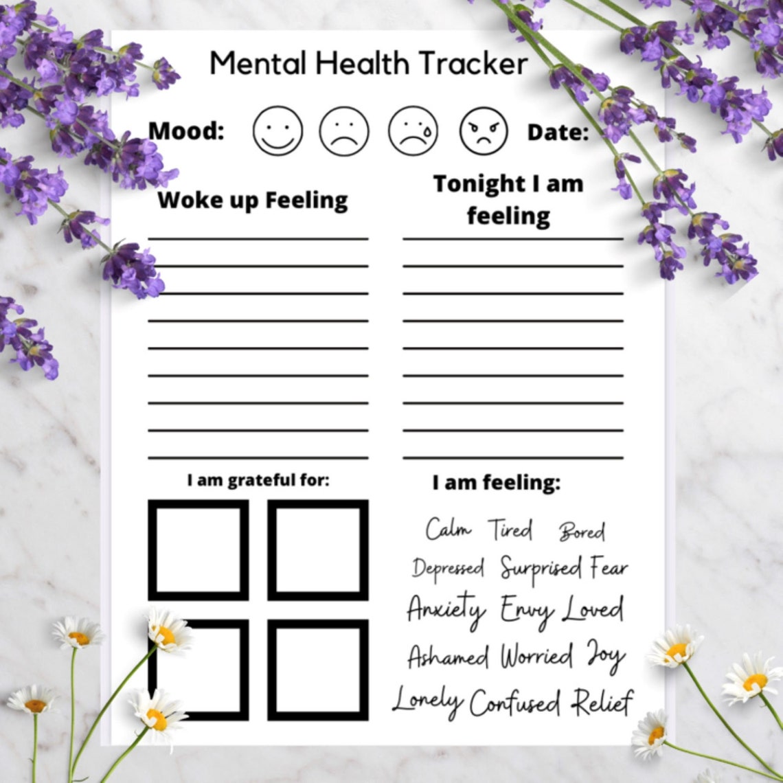Mental Health Daily Tracker Printable Pdf - Etsy