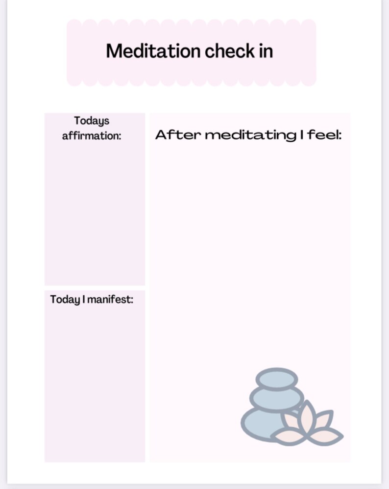 Meditation Reflection Journal Pages / Printable Pdf Download / - Etsy