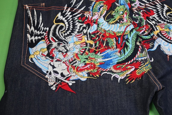 Ed Hardy Jeans Dragon Fight Back - Gem