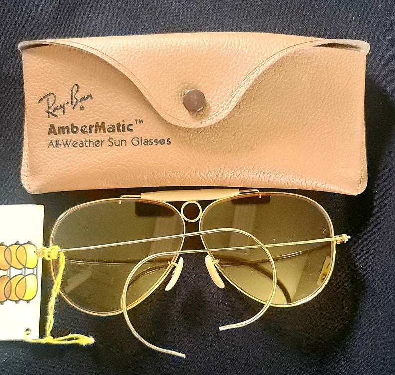 1970's Vintage Bausch & Lomb Ray-ban All-weather Ambermatic Shooting ...