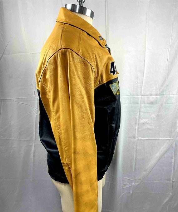 Vintage Schwan's Racing Team #49 Mustard Navy Leather… - Gem