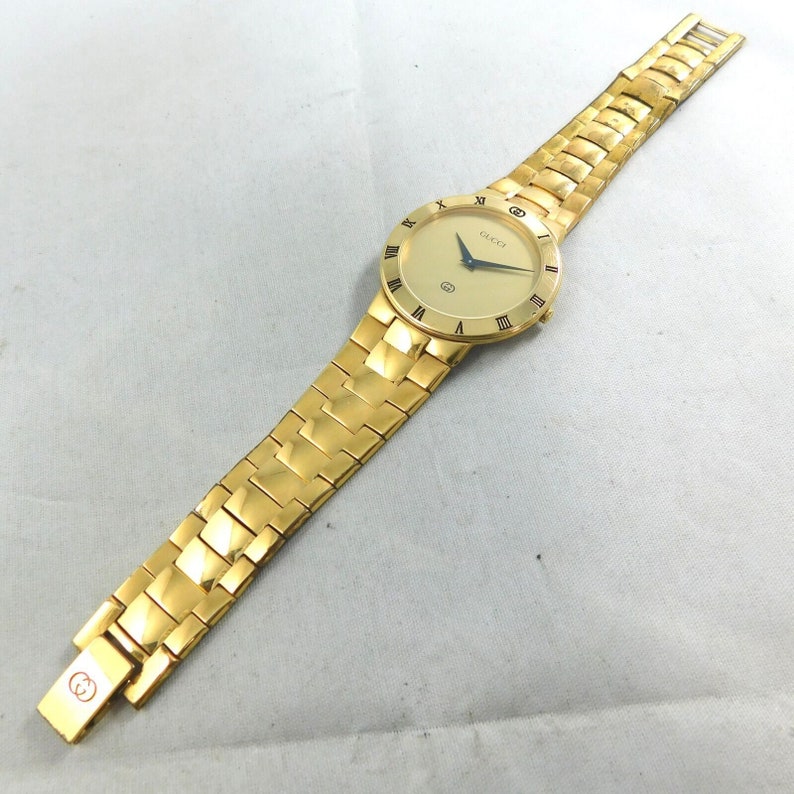 GUCCI 3300M Gold Vintage Swiss Made Watch Quartz - Etsy