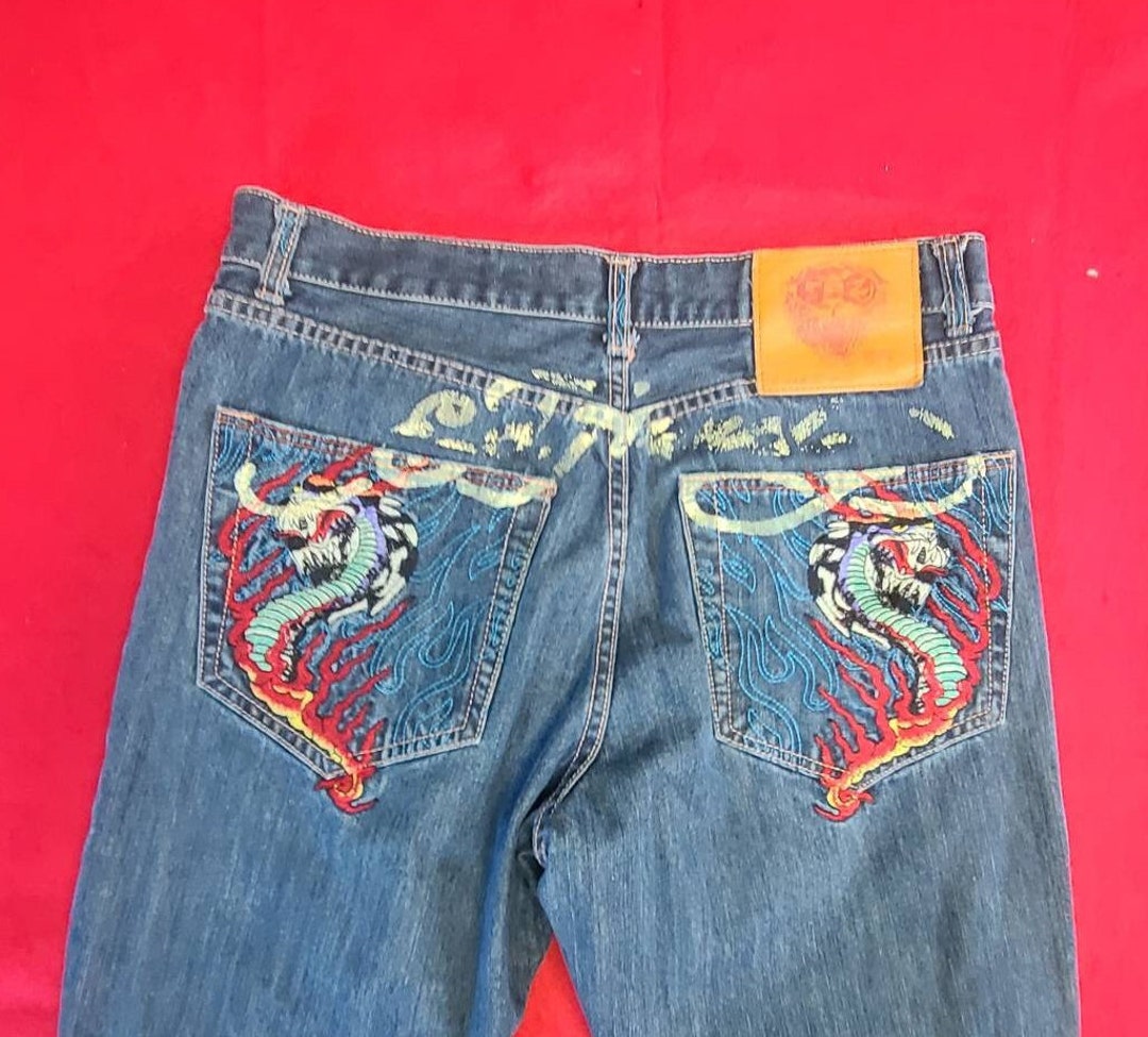Ed Hardy Jeans Dragon With Flames - Etsy