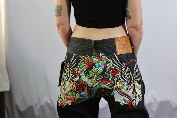 Ed Hardy Jeans Dragon Fight Back - Gem