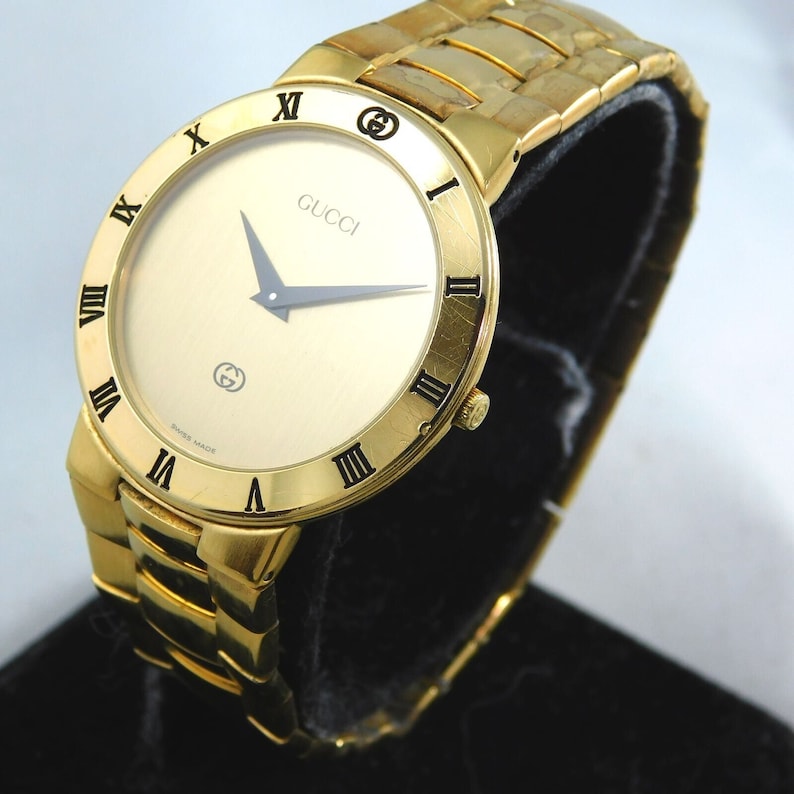 GUCCI 3300M Gold Vintage Swiss Made Watch Quartz - Etsy