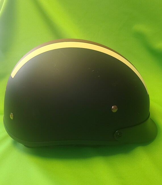 Indian Motorcycle Half Helmet with Retro Racing Stripe - Gem