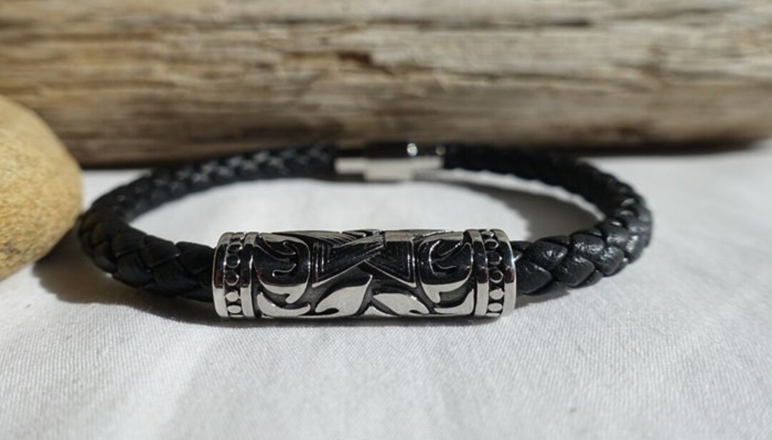 1 Strand Platted Genuine Leather With Stainless Steel & Magnet Clasp - Etsy