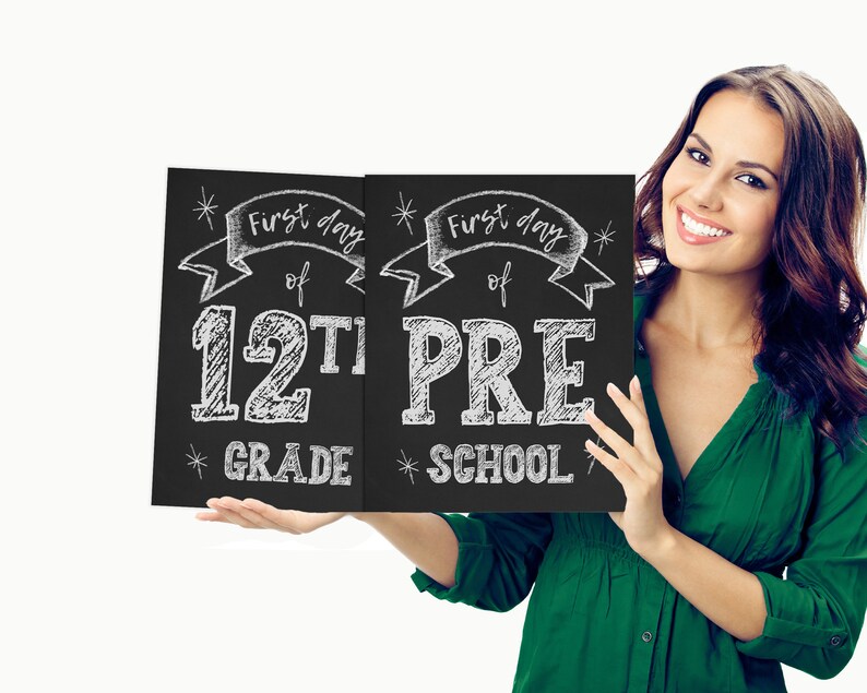 First Day of School Printable Sign Back to School Sign 1st - Etsy