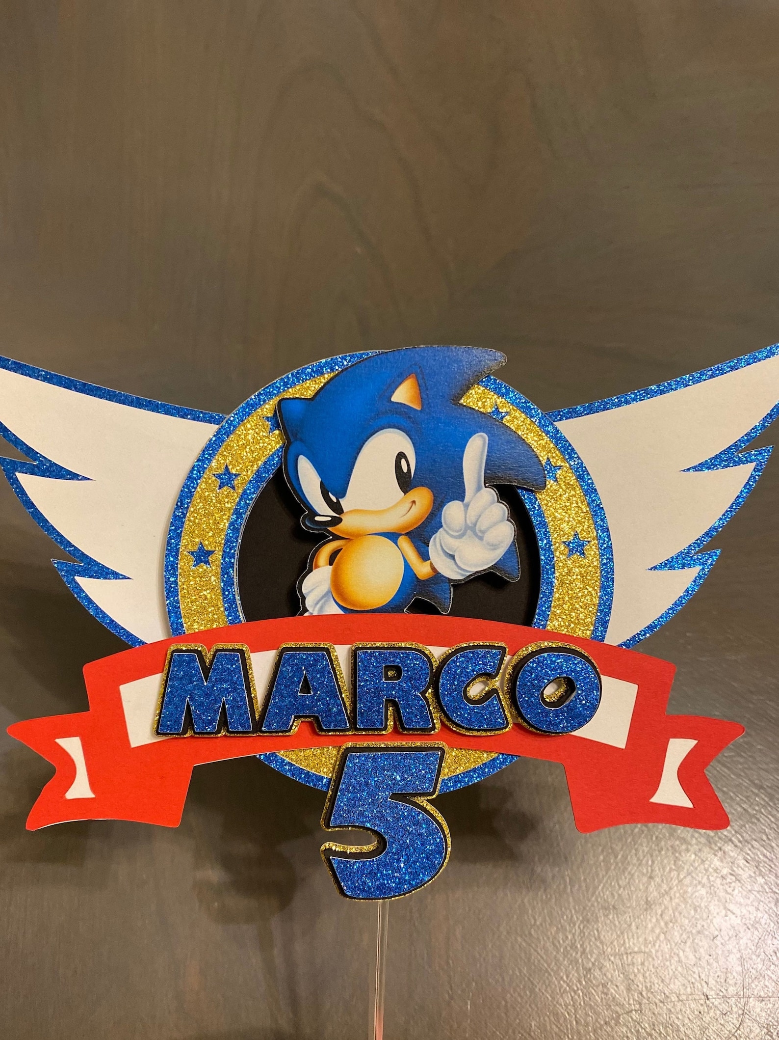 Sonic Cake Topper, 3D Caketopper, Sonic Birthday Cake, Sonic Topper ...