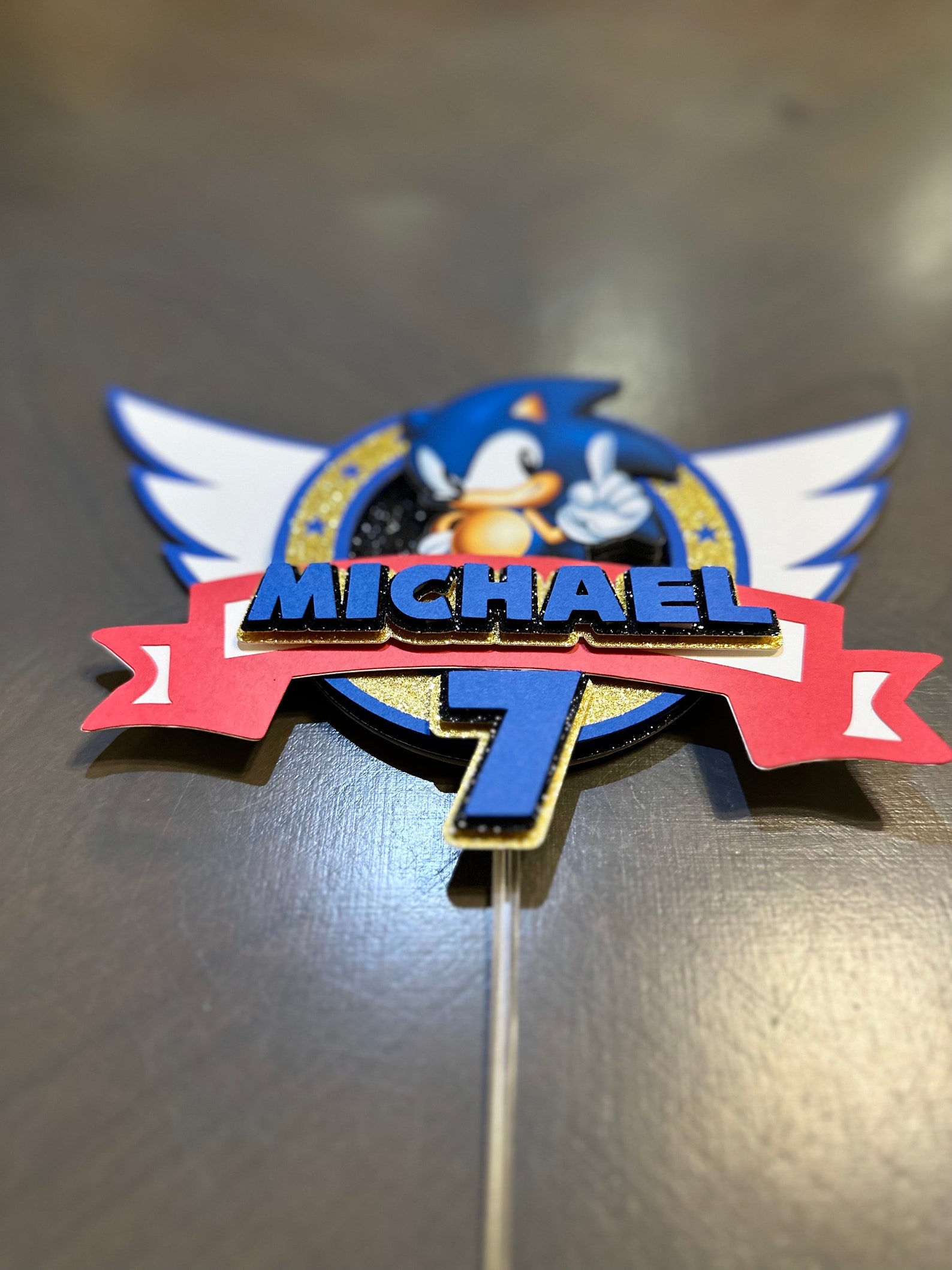 Sonic Cake Topper, 3D Caketopper, Sonic Birthday Cake, Sonic Topper ...