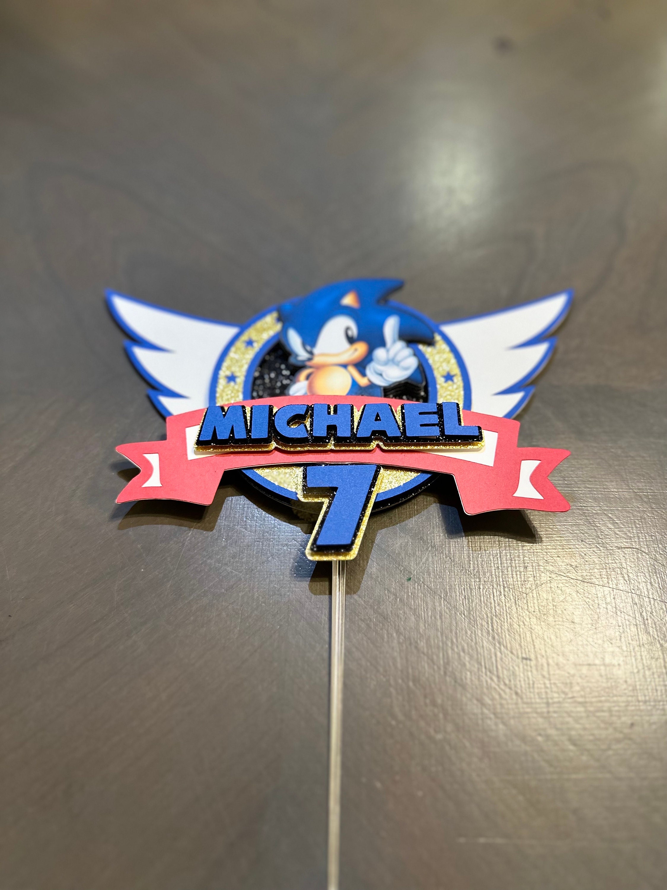 Sonic Cake Topper, 3D Caketopper, Sonic Birthday Cake, Sonic Topper ...