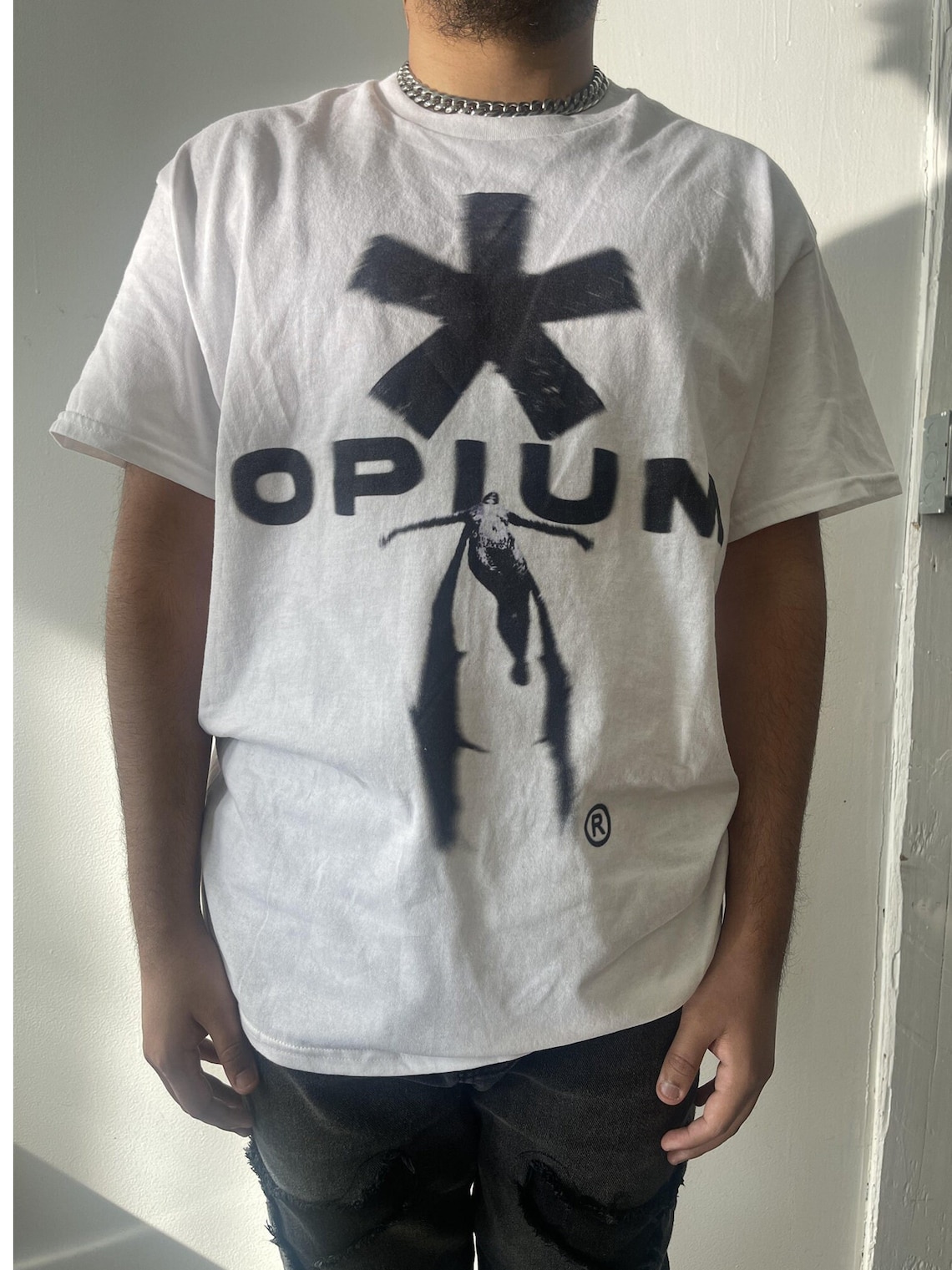 Opium Angel Tee, T-shirt, Opium, Y2k, Streetwear, Fashion, Black, White ...