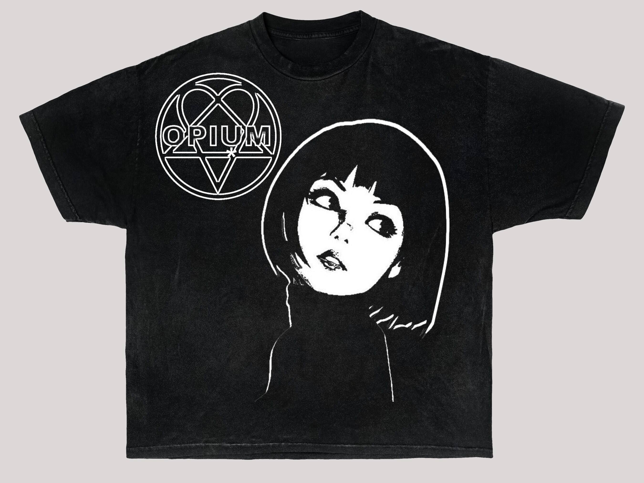 Black Heart T-shirt Opium Y2k Fashion Streetwear - Etsy