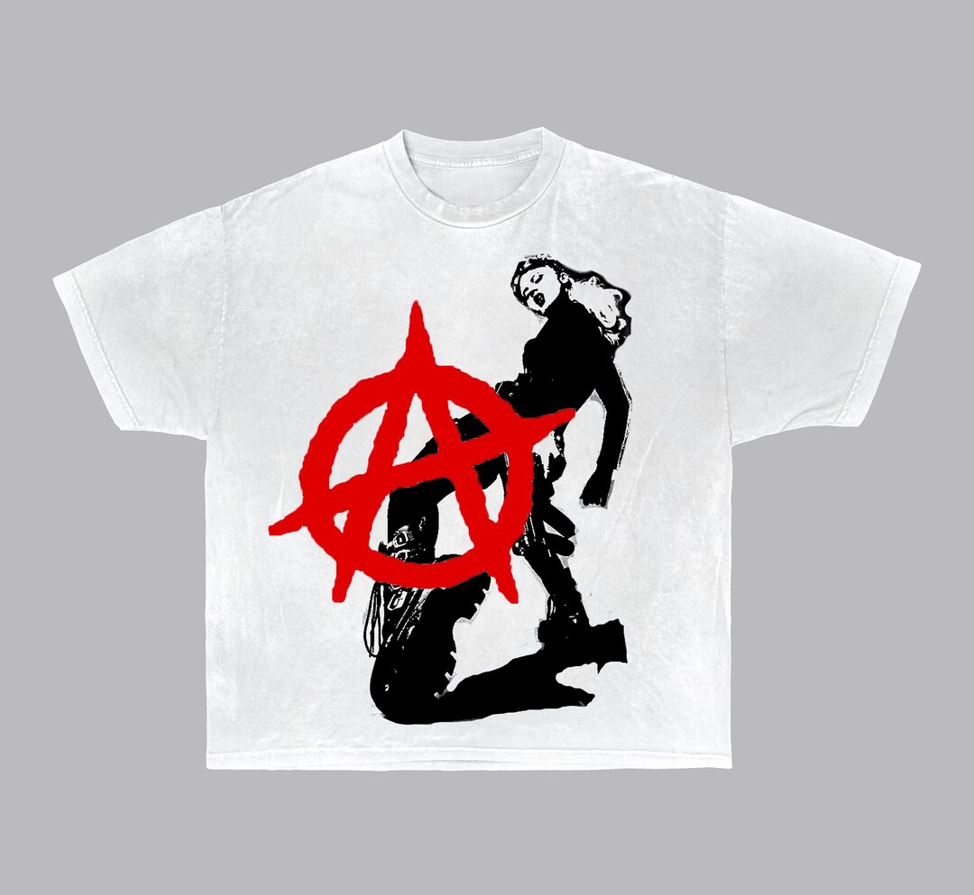 Anarchy White T-shirt, Graphic, Y2k, Fashion, Streetwear, Men, Women ...