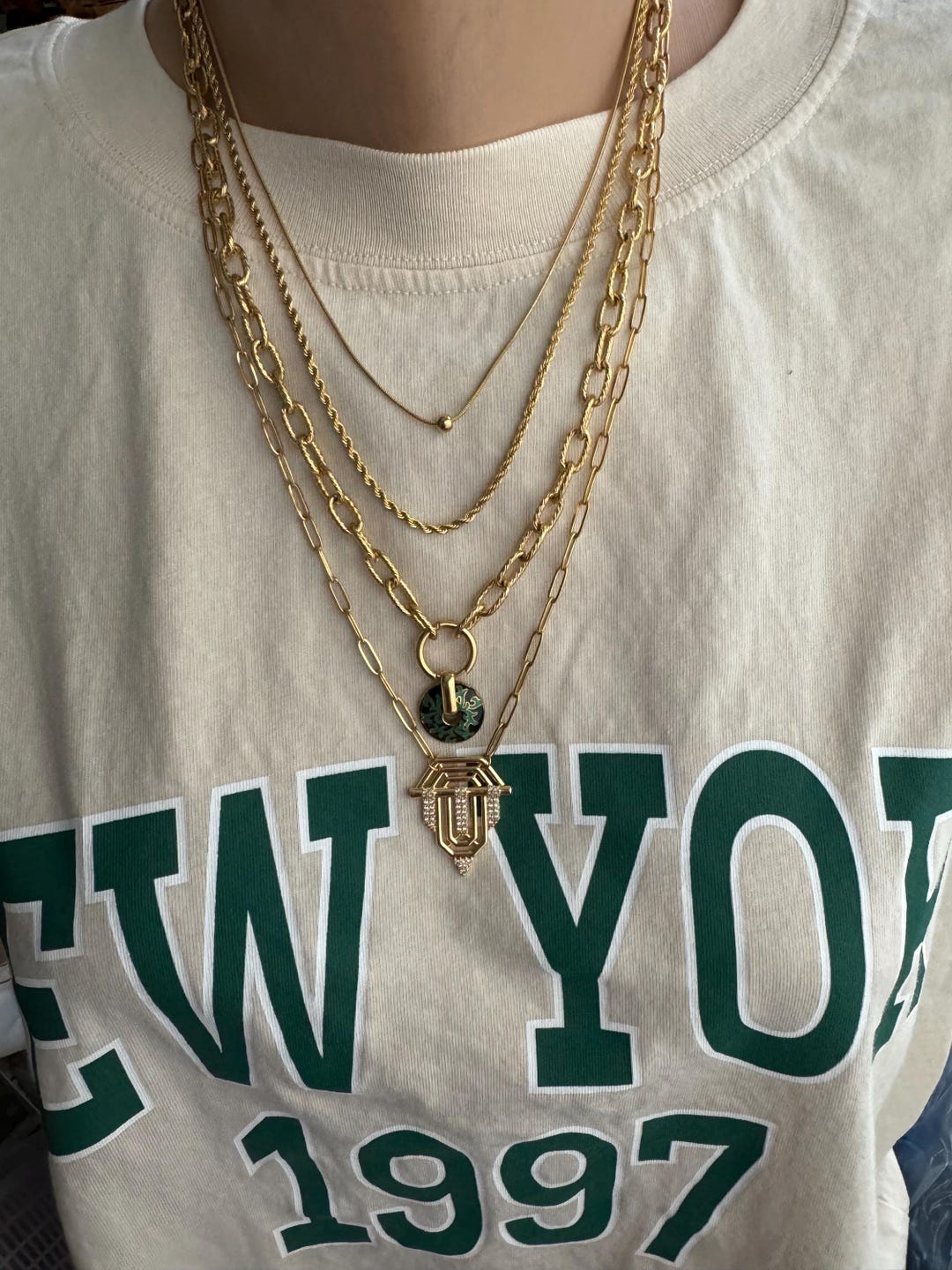 Set of 4 Necklace, Stainless Steel Necklace, Layered Necklace Set - Etsy