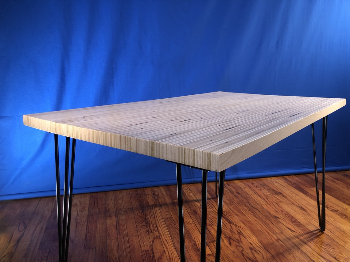 Dinning Table / Baltic Birch Plywood / Satin Finish / Hairpin - Etsy
