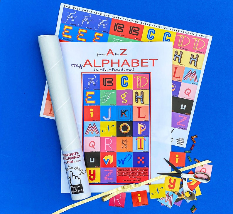 From A-Z My Alphabet is All About Me Alphabet Poster Game Kids Room ...
