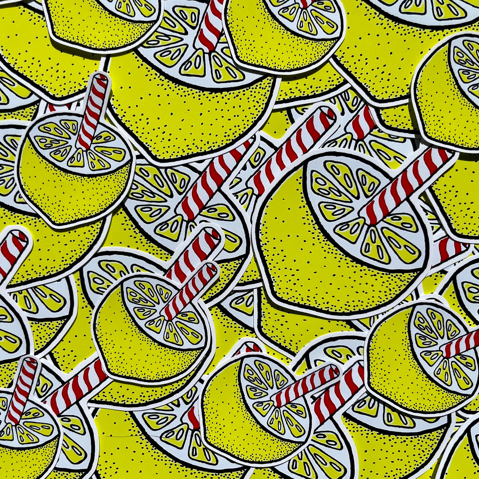 Baltimore Lemon Peppermint Stick Stickers 3x3 and 2x2 - Etsy