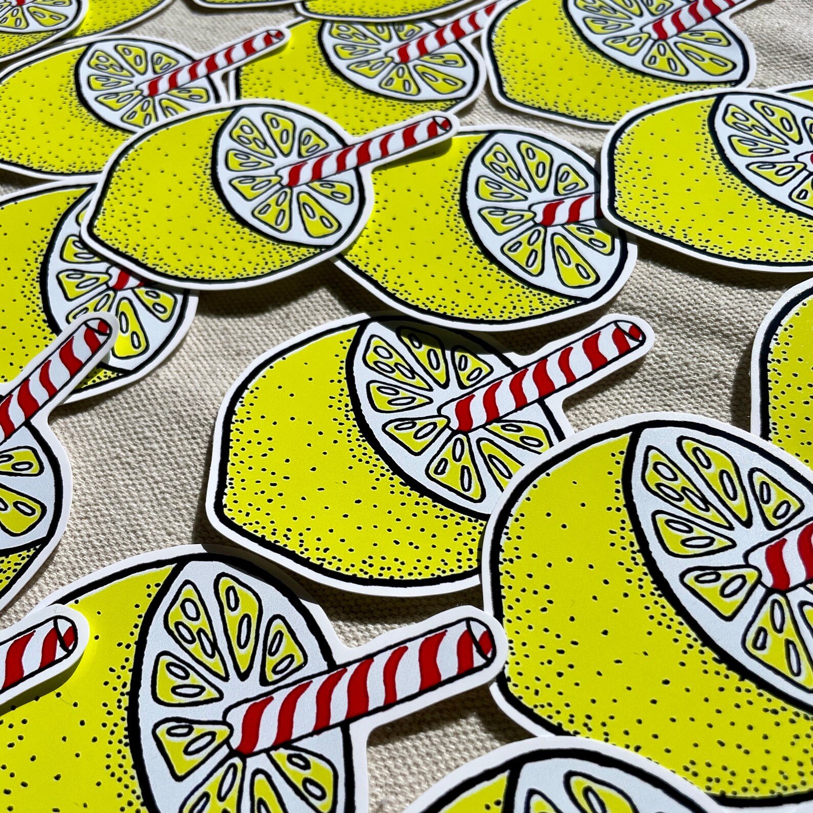 Baltimore Lemon Peppermint Stick Stickers 3x3 and 2x2 - Etsy
