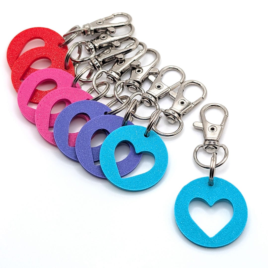 Party Pack - Heart Keychains - Red, Pink, Purple, Light Blue - Sets of ...