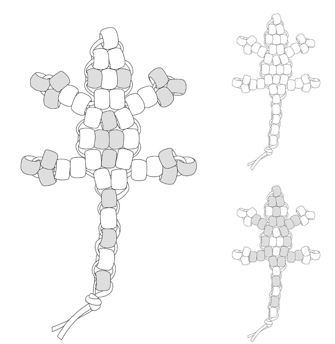 Bead Lizard Coloring Pages: 90s Pattern Template (digital Download) - Etsy