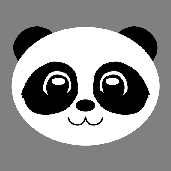 Happy Panda Head SVG | Etsy